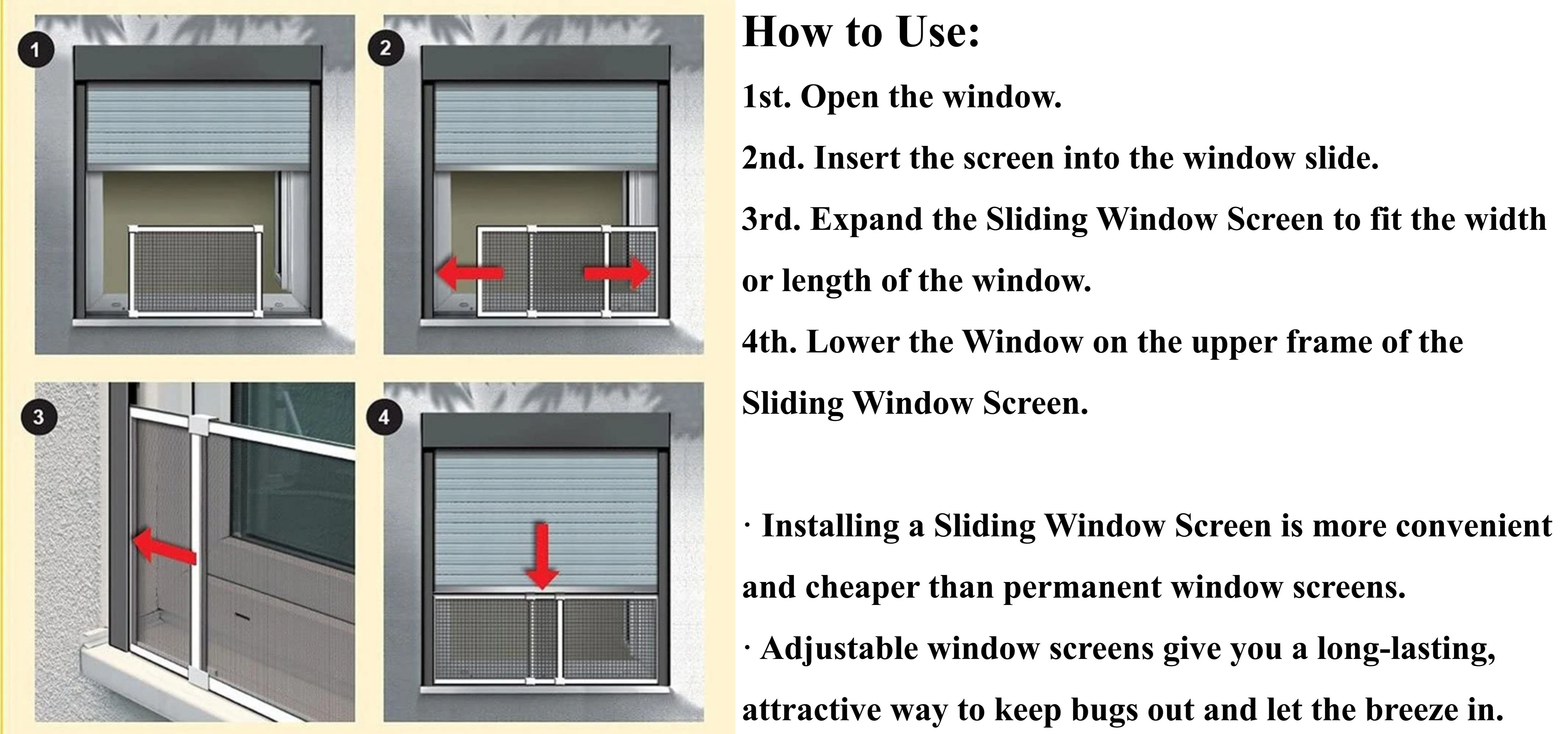 Hot Selling Aluminum Retractable Sliding Fly Insect Screen Window Frame ...