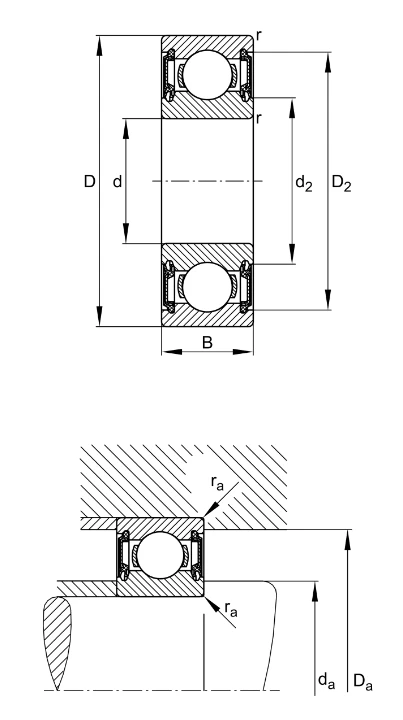 Deep groove Ball Bearings 6001-H-2RSR Bearings 6001 2RS Ball Bearing ...