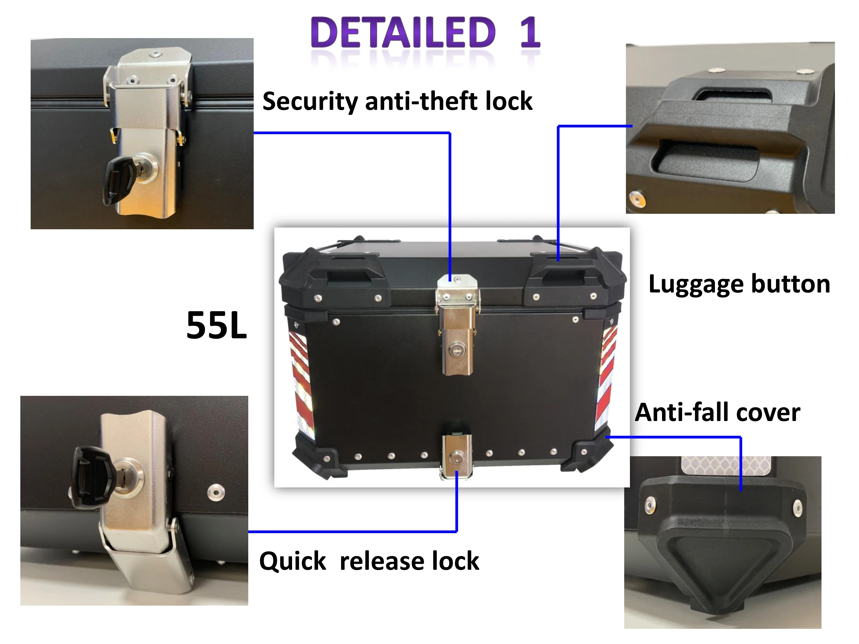 New Product 22l Small Electric Vehicle Top Motorcycle Box Universal ...