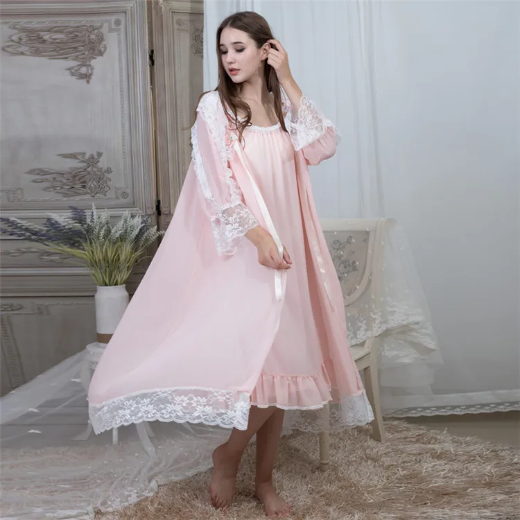 Beautiful Mature Woman Sexy Lingerie Pajamas Cotton Long Dress ...