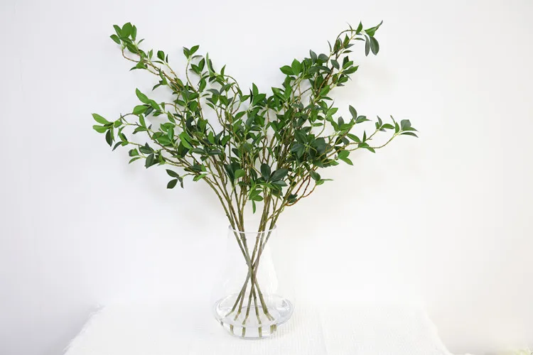 Artificial Real Touch Ficus Leaf Stem Branch Leaves for Decor
