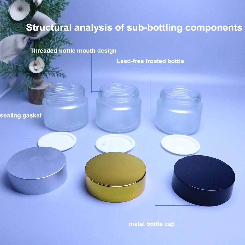 Luxury Skincare Packaging Set 30g Refillable Frosted Glass Bottle For ...