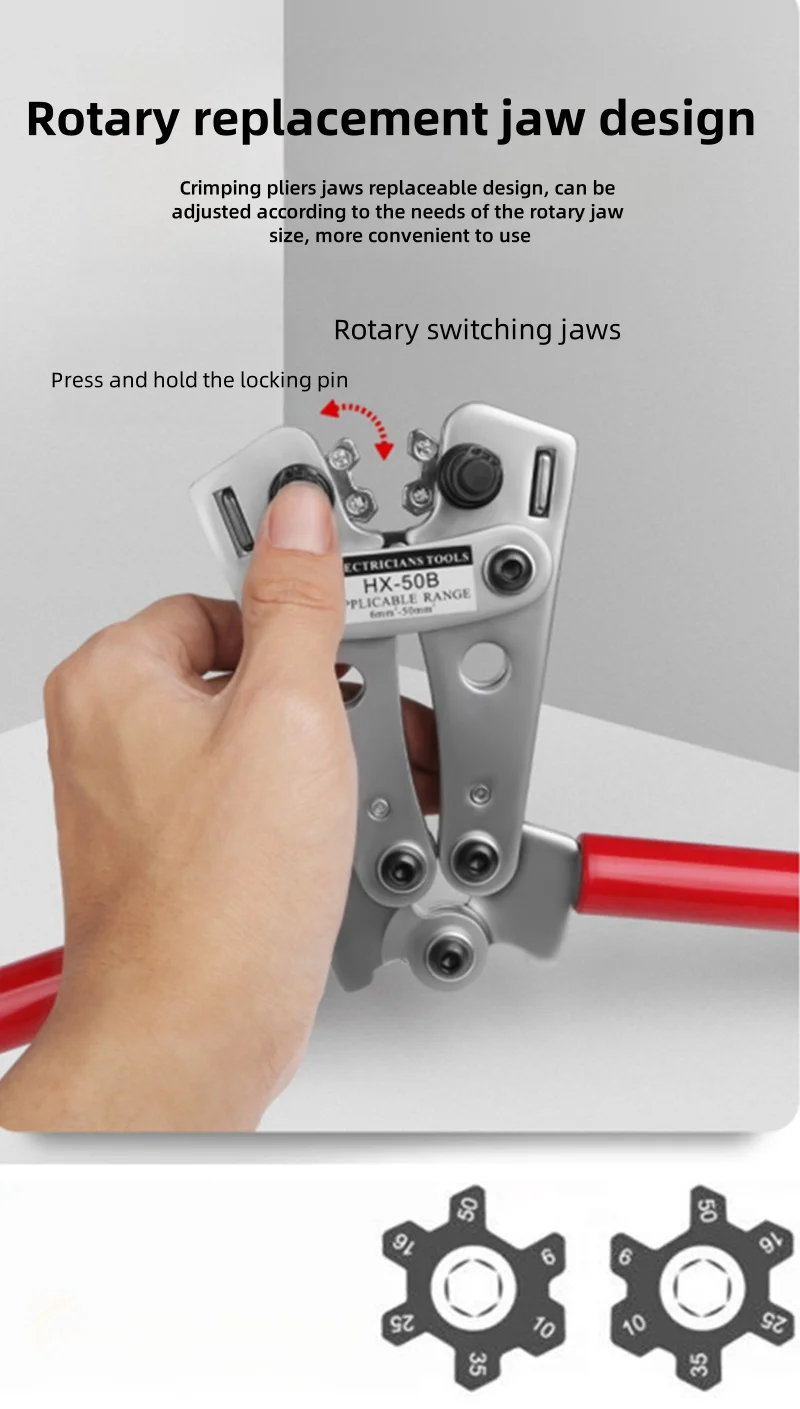 Cable Lug Crimping Tool Non-Insulated Terminals Crimping Pliers for ...