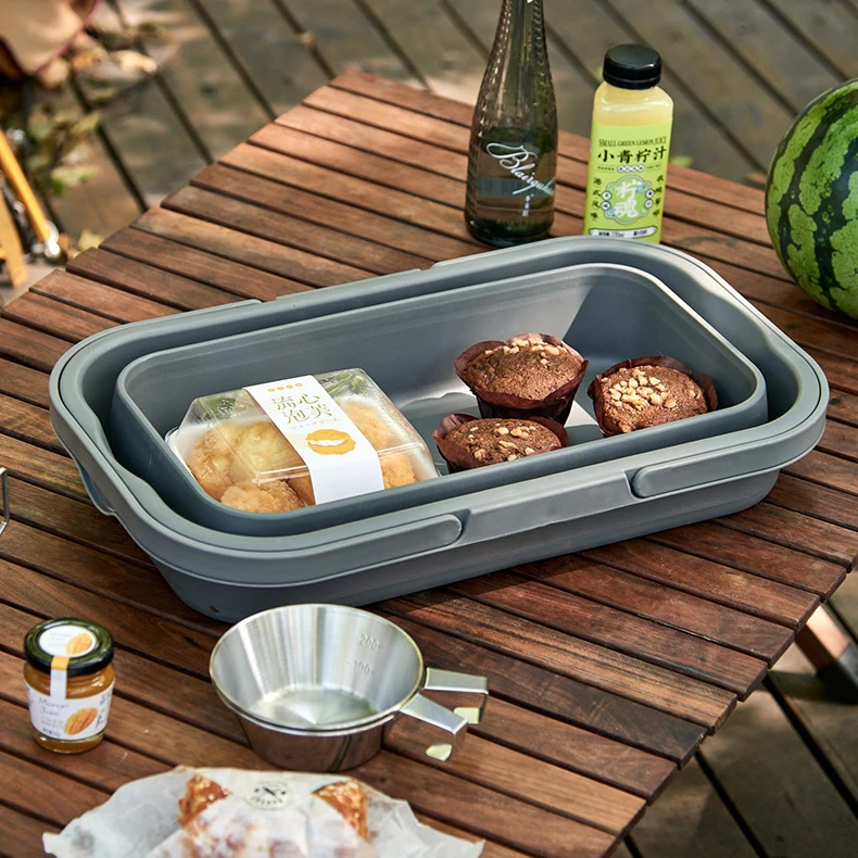 Multi-functional Plastic Folding Picnic Basket Easy Carrying Camping ...