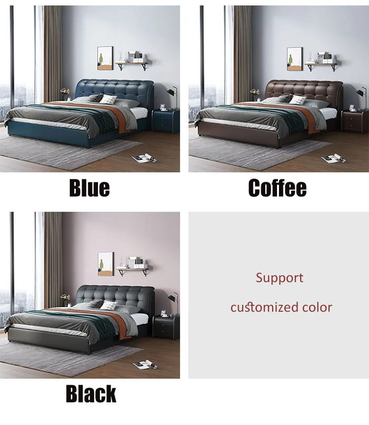 Popular Design Soft Double Bed Room Sets King Size Bed Frame with ...