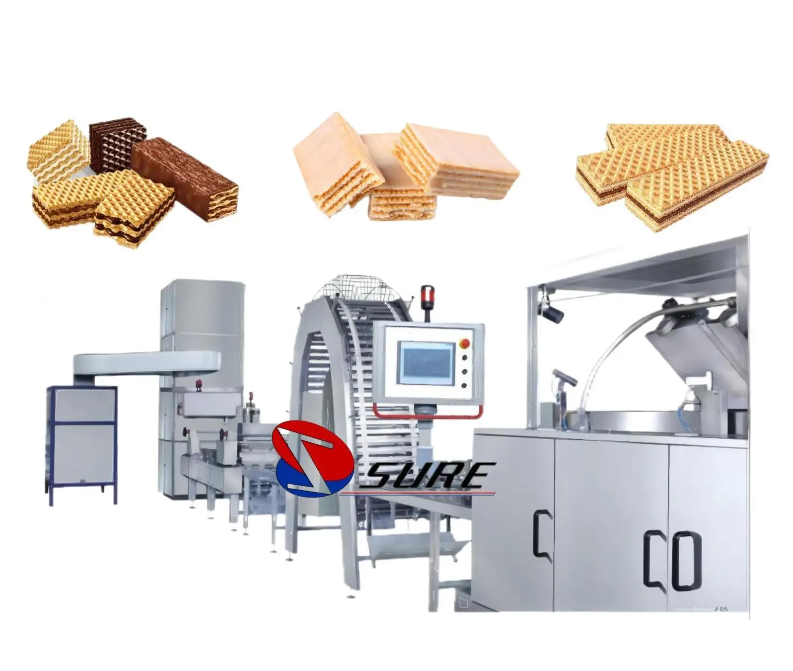 Fully Auto 27-65 molds Wafer Waffle Biscuit Making Production Line ...