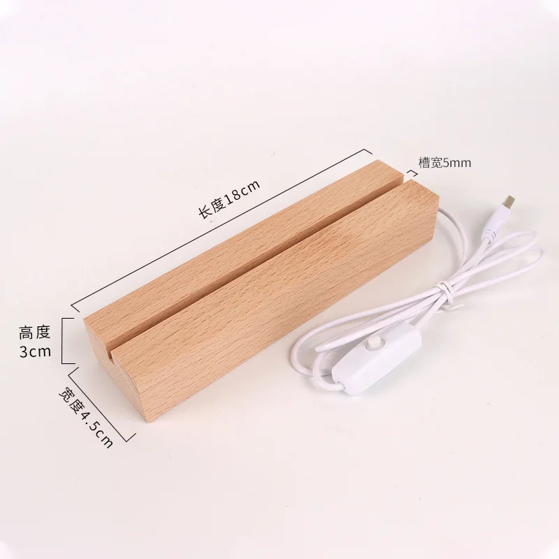 Wholesale Rectangular Wooden LED Lights Display Base