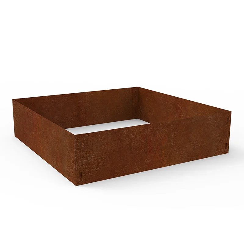 Garden Supplies Of Rusty Steel Square Metal Large Rectangle Garden Bed ...
