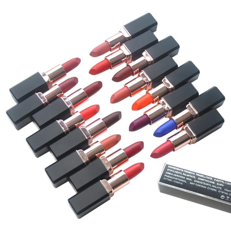 Oem Wholesale Private Label Vegan Makeup Nude Lipstick 16 Colors Matte