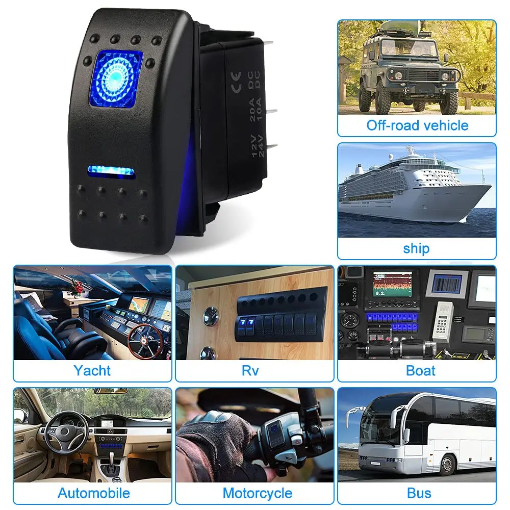 Car On-off Rocker Switch Boat Truck Light Led Toggle Switch 5pin ...