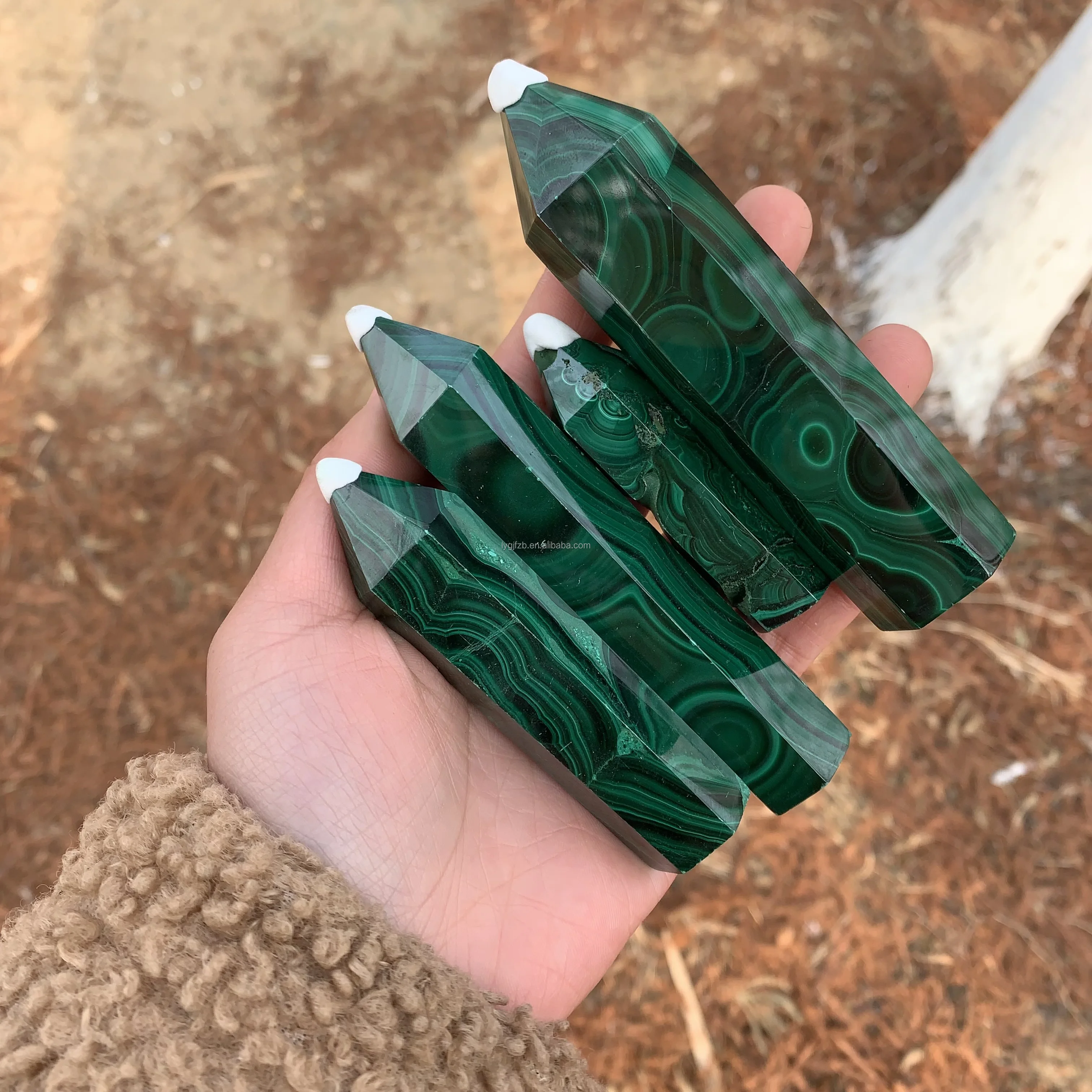Natural Big Size Malachite Tower Rock Crystals Healing Wand Malachite ...