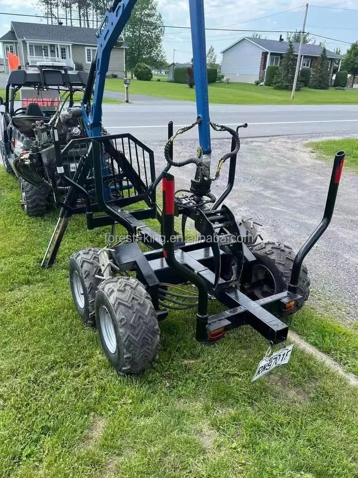 2 Ton Atv Timber Log Hauler Skidder Trailer With Remote Winch And ...