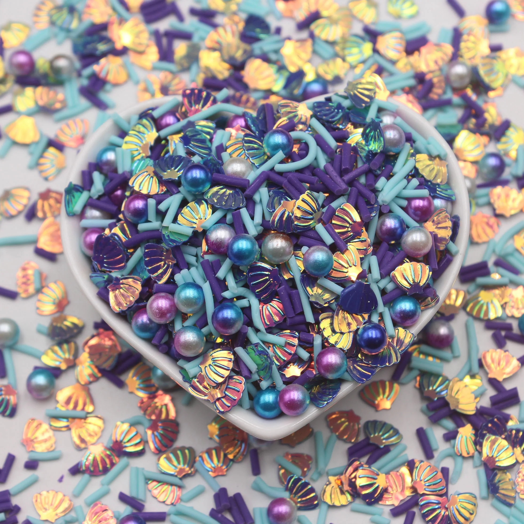 1kg/bag Long Candy Sprinkles Mixed Glitter Shell Sequins With Faux ...