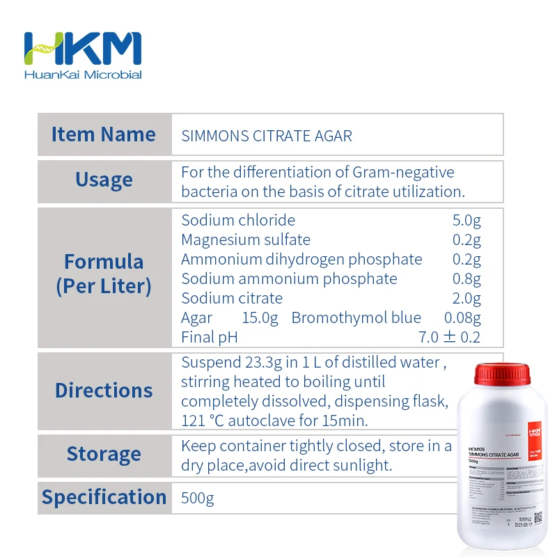 Simmons Citrato Agar,Medios De Cultivo Microbiano Para La ...