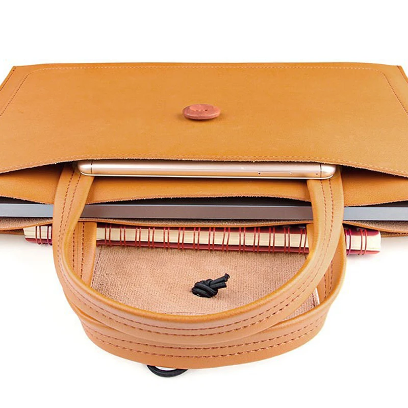 Unisex Tablet Briefcase Laptop Bag - Durable PU Leather