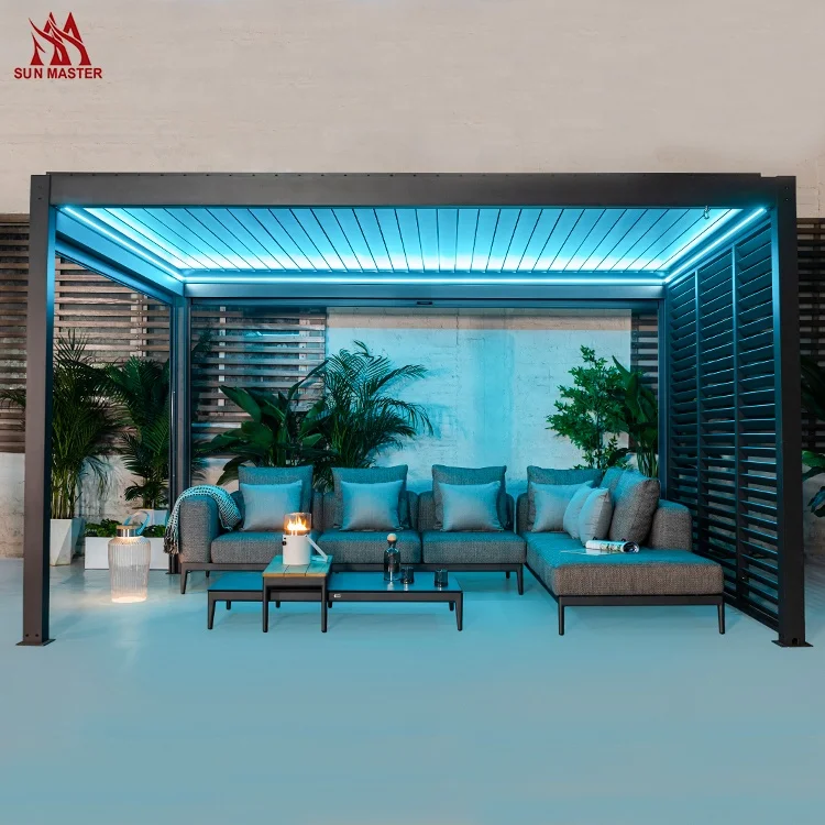 Louvered Pergola System Garden Yard Patio Rainproof Bioclimatic ...
