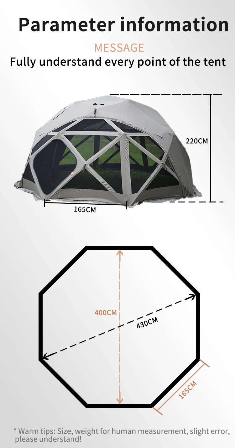 Outdoor Canvas Octagon Tent - Perfect for Glamping & Camping