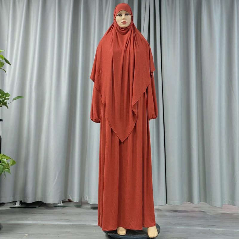Jilbab Set Muslim Women Prayer Outfit Ramadan Eid Islam Clothes Long ...