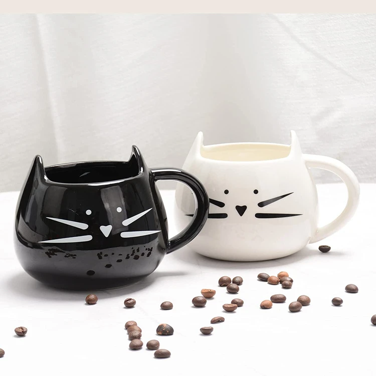 Cat Mug Set Funny Cute Cat Coffee Tea Milk Ceramic Mug Cup Best Gift ...