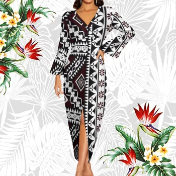 Polynesian Samoan Fiji Printed Polynesian Tribal Plus Size Long Dresses ...