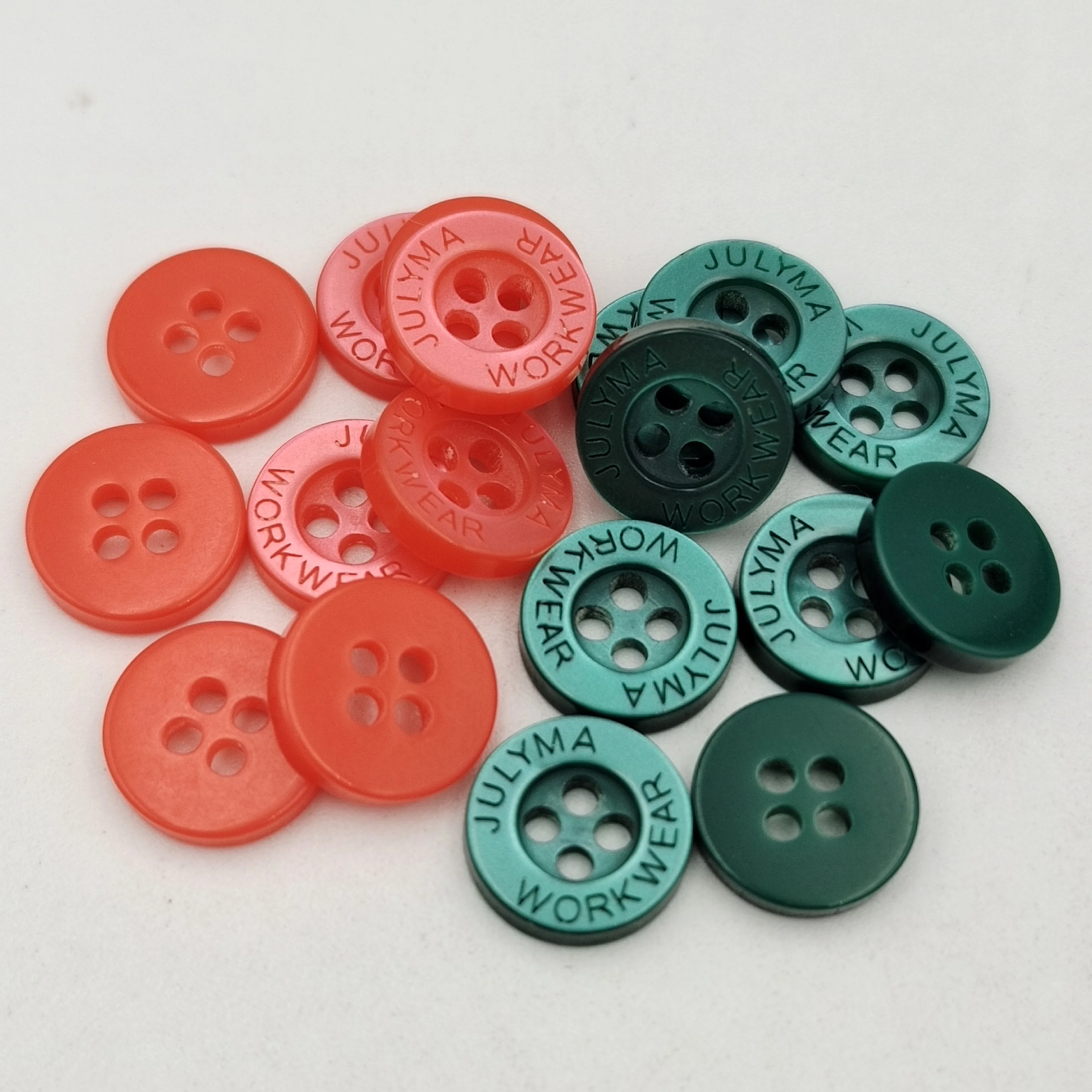 Customized 4 Hole Brand Name Dyed Washable Buttons Plastic Pearl White ...
