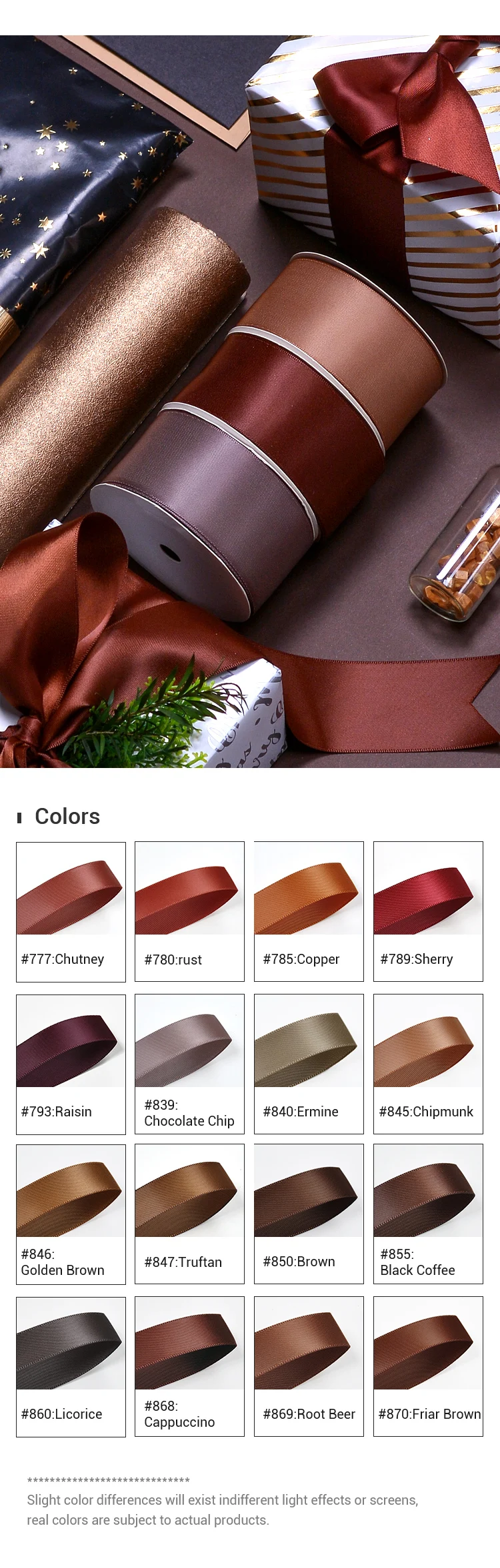 YAMA Factory Stock Ribbon - 196 Solid Colors, 100 Yards