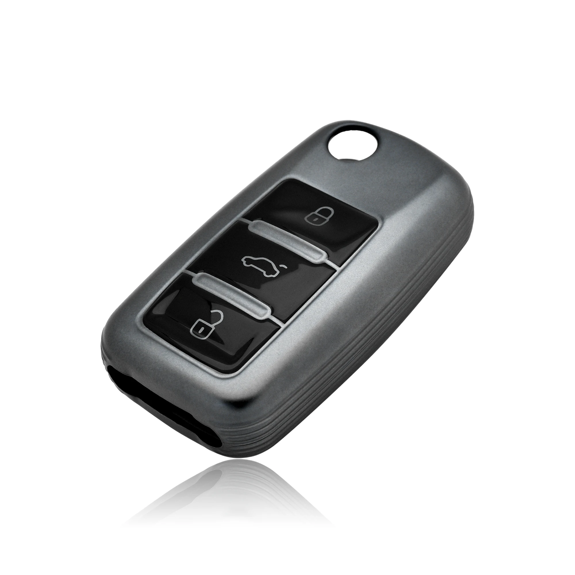 Tpu Soft Flip Car Key Shell Cover Matte Gunmetal Car Key Case Protector ...