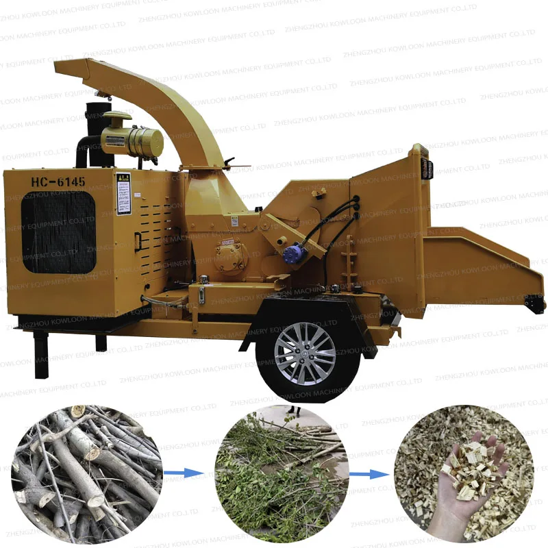 Chipper Diesel Engine Tree Branch Diesel Wood Shredder Machine ...