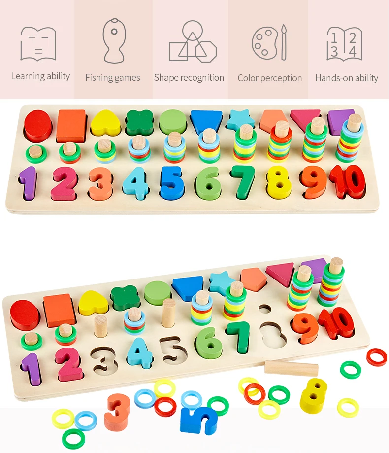 Hape Magnetic Montessori Mathematics Sensory Geometric Shapes Matching ...