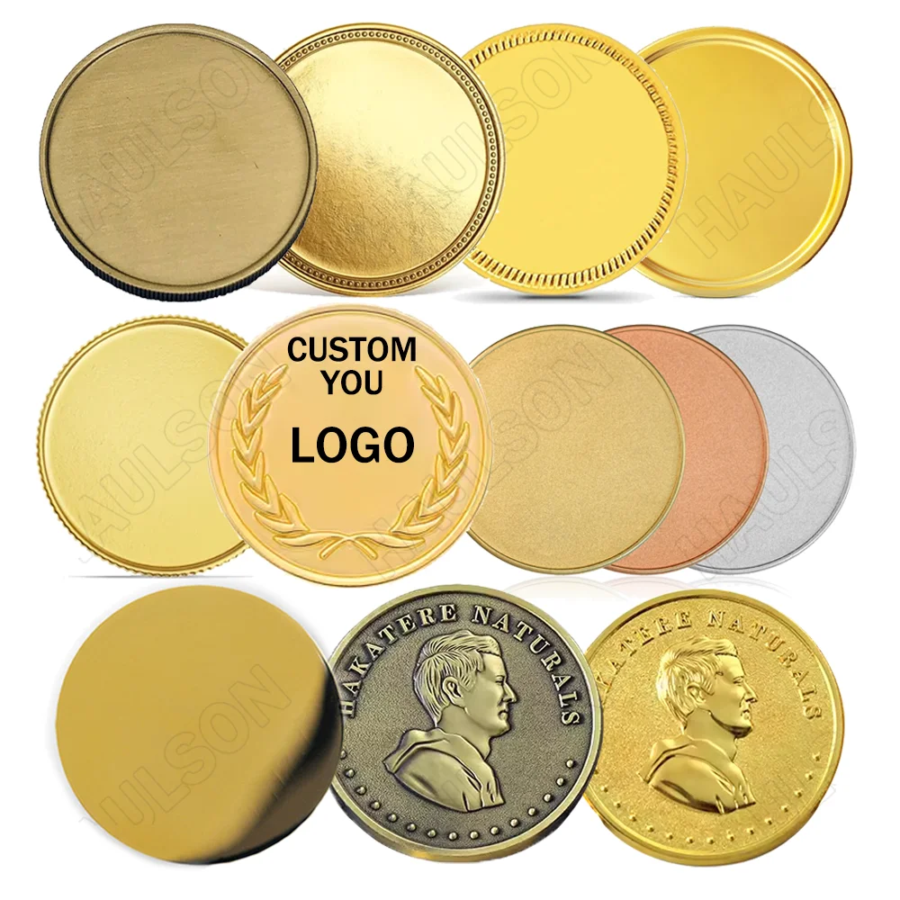 Custom 40mm Stainless Steel Metal Blank Coin Mirror / Matte Brass ...