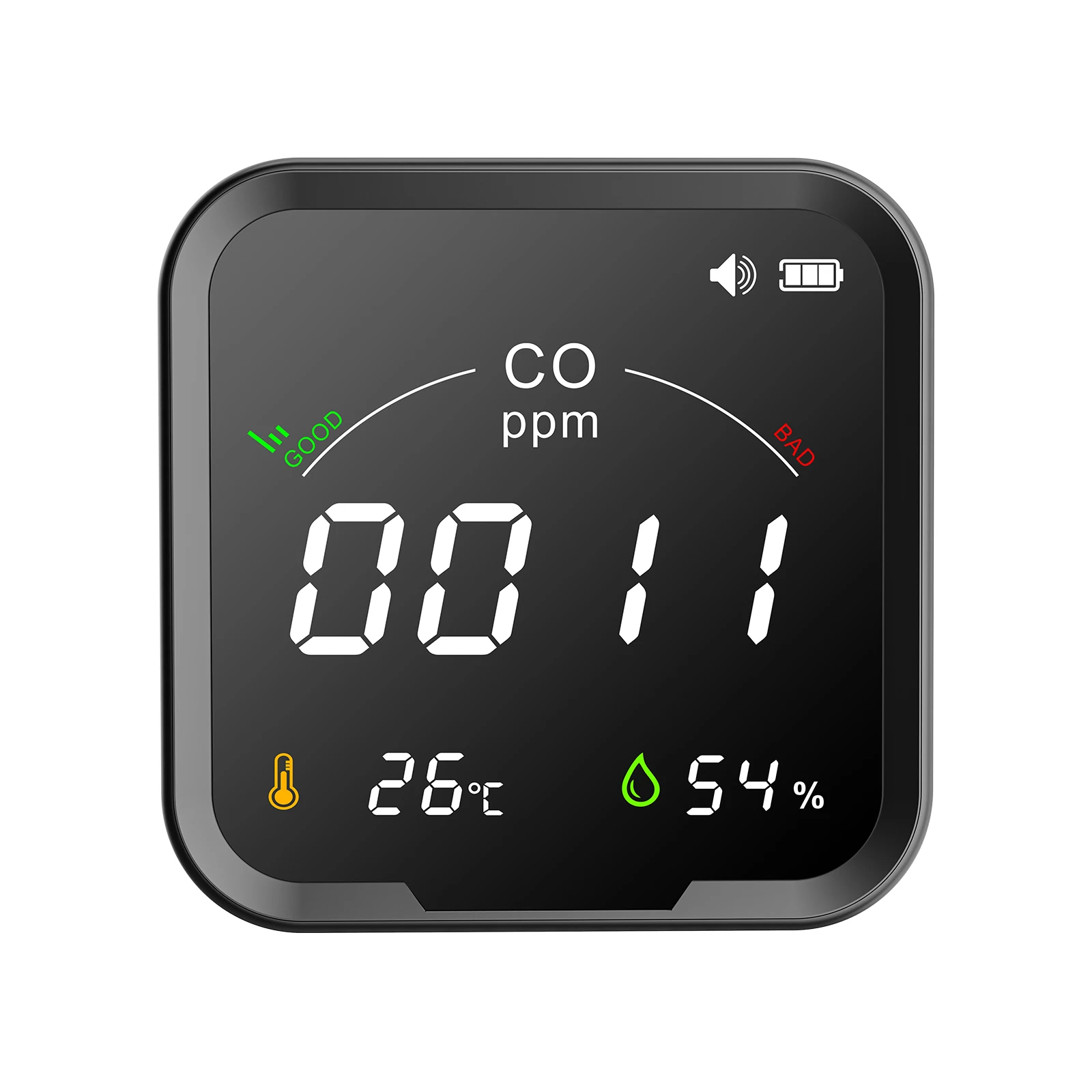 CARBON MONOXIDE Monitor with Temperature & Humidity CO Meter ...
