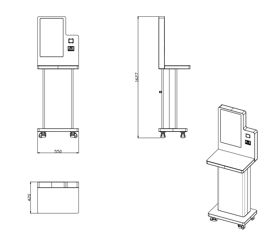 RFID Stand Self Checkout Desk Machine - Android Touch Screen
