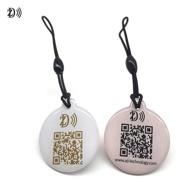 Programmable Rfid Tags Qr Code Round 13.56mhz Pet Tracking Nfc Dog ...
