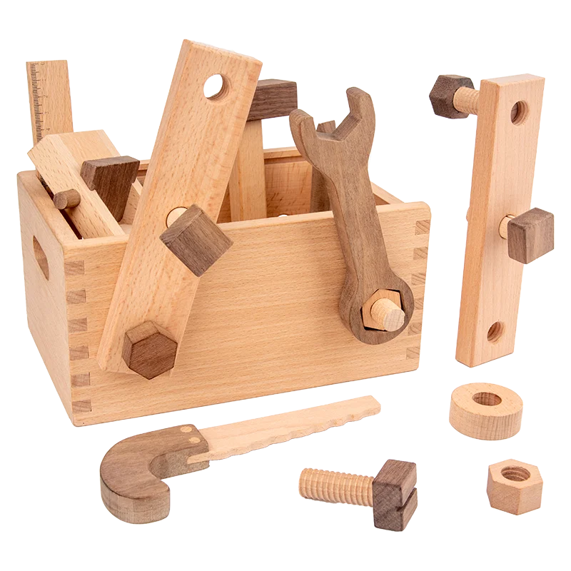Wooden High Quality Education Learning Wooden Tool Box Toys Multiple ...