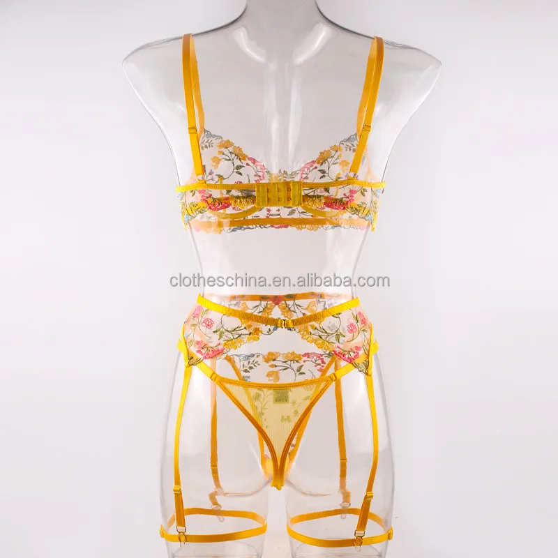 Chuangerm Oem 2024 New Fashion Wholesale Sexy Perspective Floral Bra