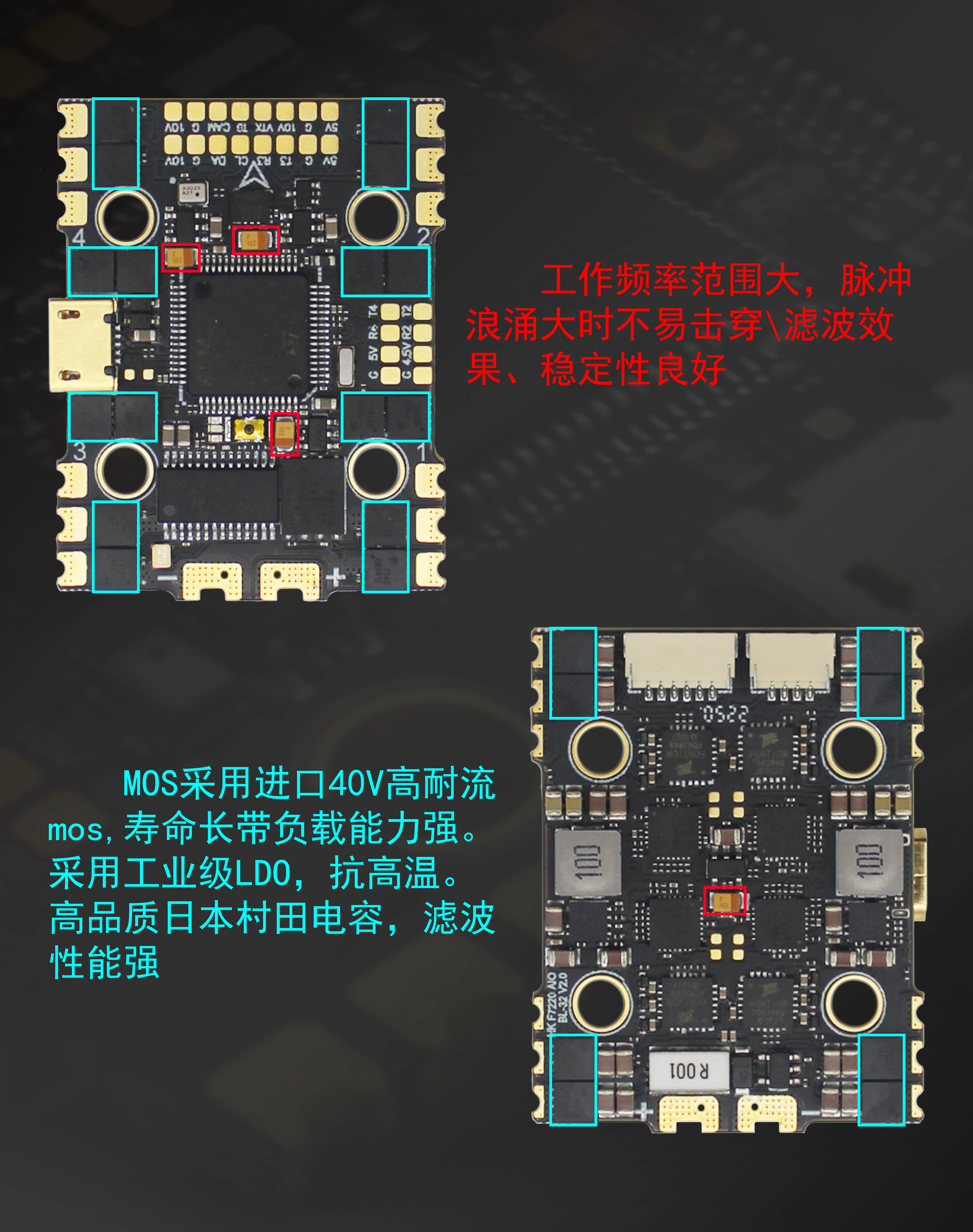 Hakrc F7220 Aio Flight Controller Icm42688 Blheli_s-32 40a Esc Built-in ...