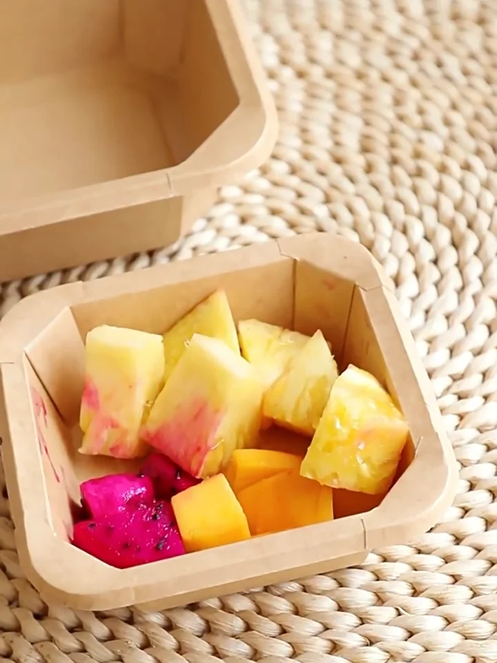 Disposable Takeaway Food Containers Brown Kraft Paper Square Octagon ...