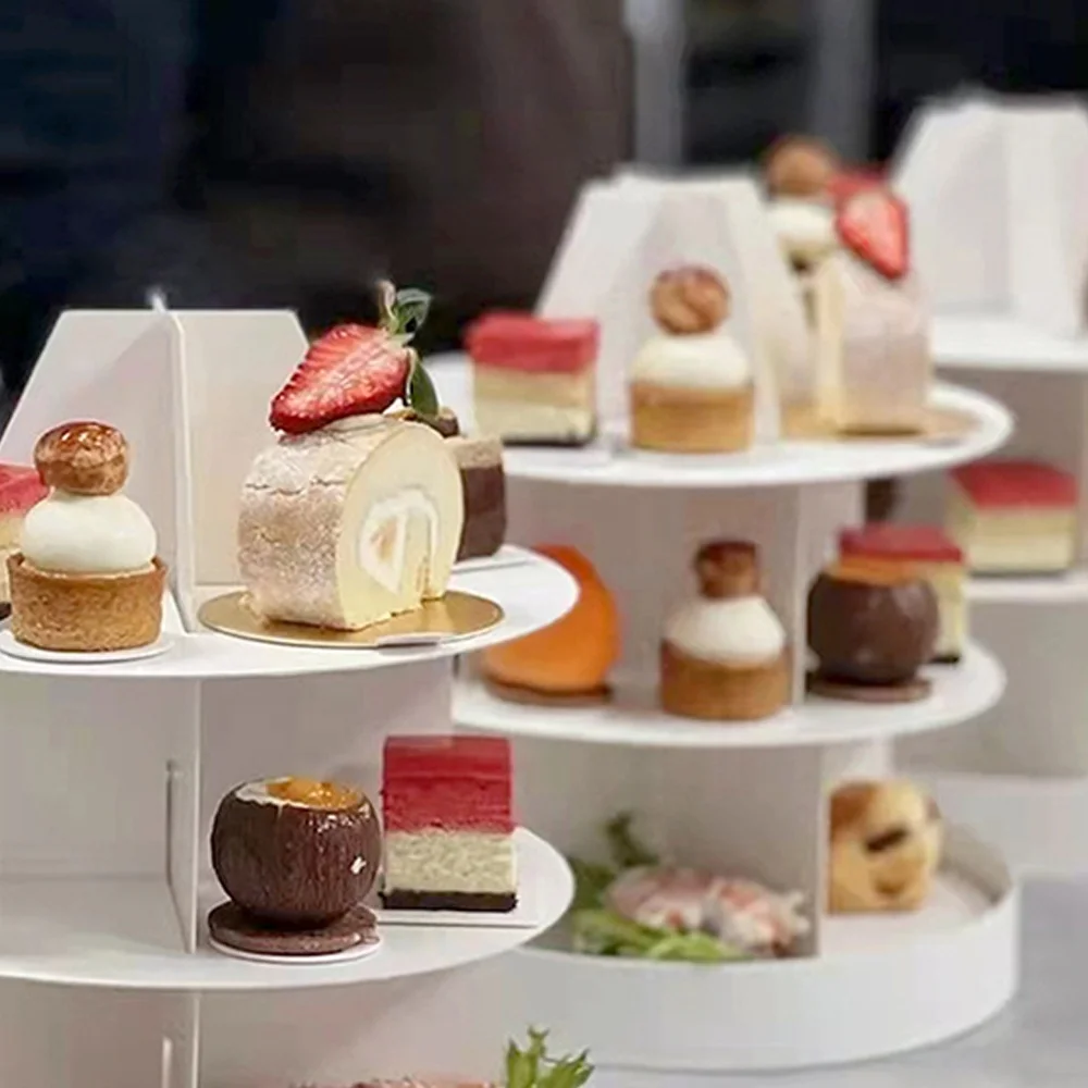 Afternoon Tea Cardboard Cake Stand Cake Portable Dessert Multi-layer ...