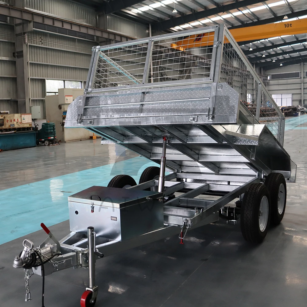 Galvanised Tandem Farm Plant Tipper Tipping Trailer Hydraulic Trailer Cars