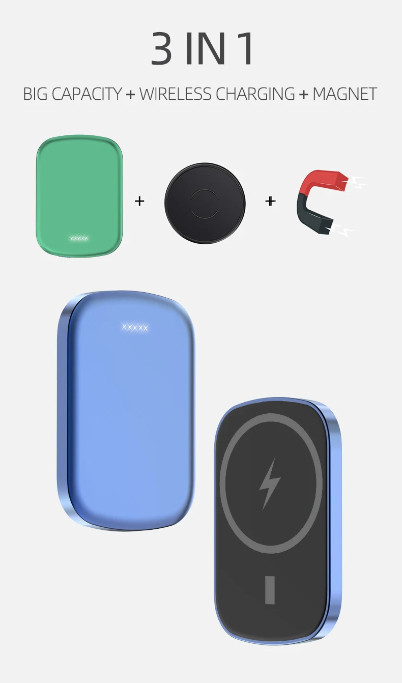 Portable Wireless Magnetic Power Bank 15 W Fast Charger Universal Mini ...