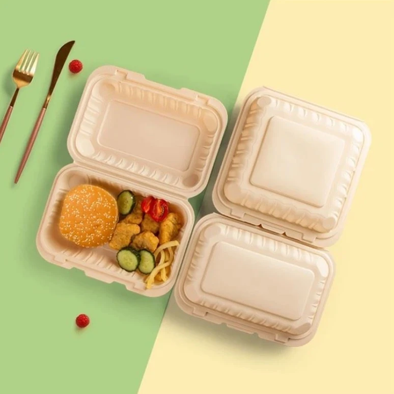 Biodegradable Disposable Cornstarch Lunch Box Tableware Dinner Set PSM ...