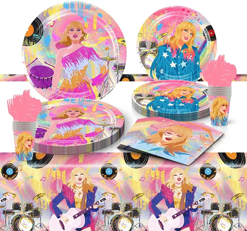 Taylor Singer Birthday Party Decorations Paper Plate Cup Napkin Music ...