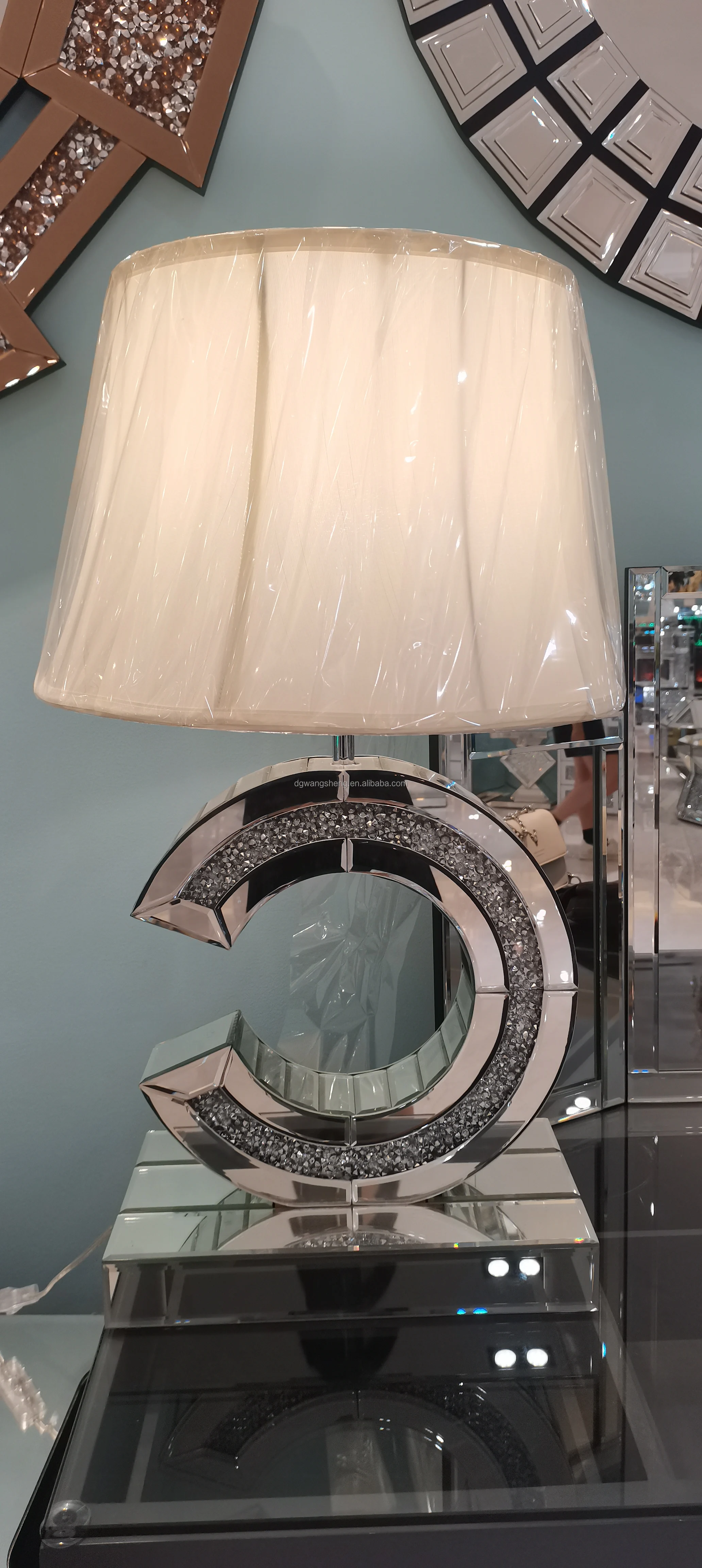 Luxury Modern Home Decor New Style Mirrored Lamps Crushed Mirrored ...