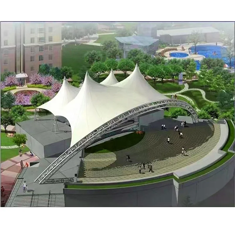 Waterproof Tension Structure Tensile Architecture Membrane Steel Frame ...