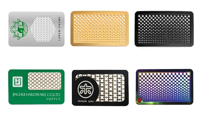 Mini Smoking Accessories Metal Grinding Card Stainless Steel Custom ...