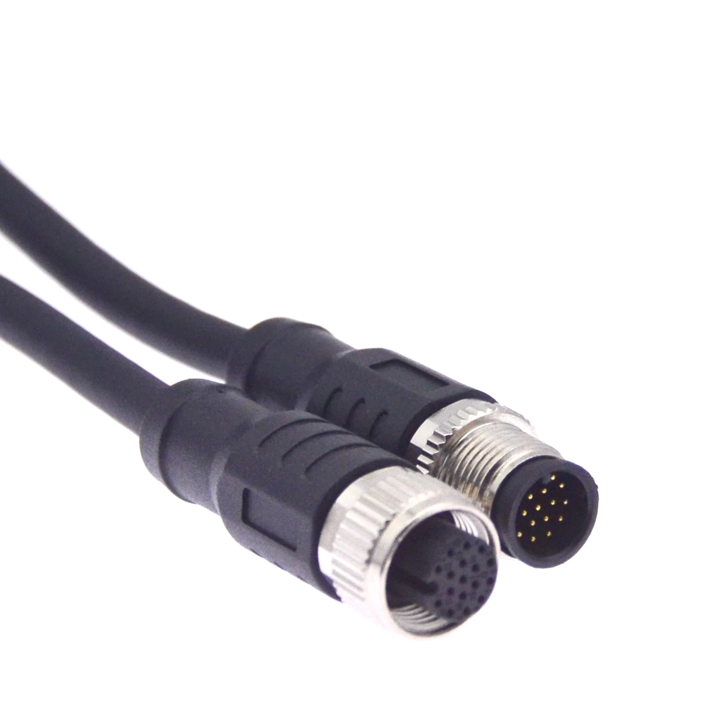 M12 17pin Male Or Female A Coded Connector Straight Molded Cable ...