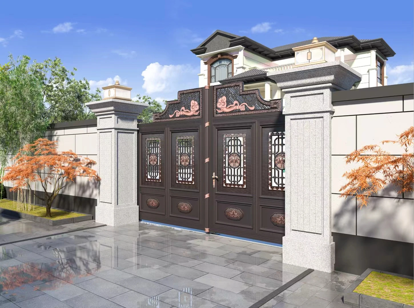 Luxury Home Swing Style Front Gate by LEISIDUN Aluminium
