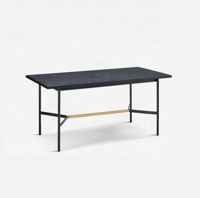 Modern MDF Dining Table with Metal Frame - H&T Furniture