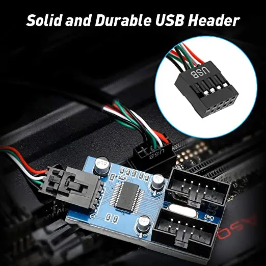 Nzxt Fans 9Pin Header Splitter Male 1 To 2 Female Extension Cable ...