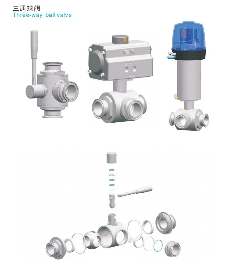 T Type L Type Gateway DN32 DN38 DN40 Sanitary Ball Valves